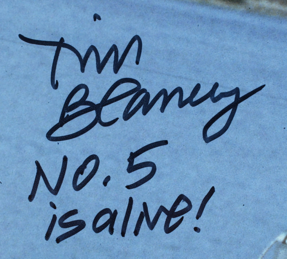 Tim Blaney Signed "Short Circuit" 11x14 Photo Inscribed "No. 5 is alive ...