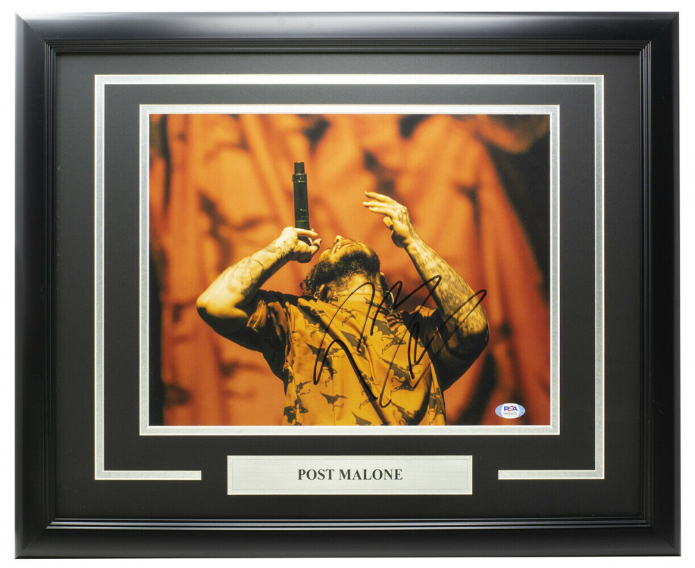 Post Malone Signed 16x20 Custom Framed Photo Display (PSA) | Pristine ...