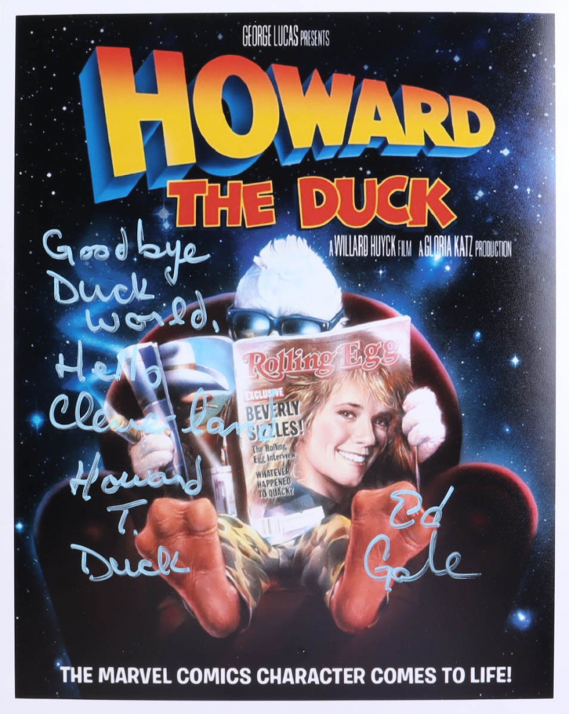 Ed Gale Signed "Howard the Duck" 8x10 Photo Inscribed "Goodbye Duck ...