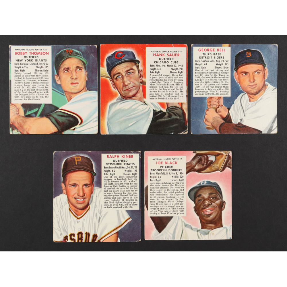 Set of (5) 1952-53 Red Man Baseball Cards with Joe Black 1953 Red Man # ...