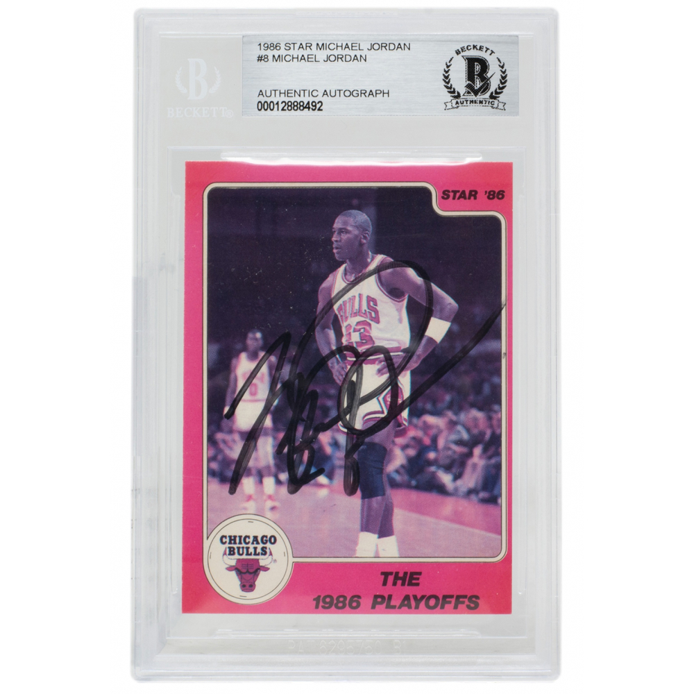 Michael Jordan Signed 1986 Star #8 The 1986 Playoffs (BGS) | Pristine ...