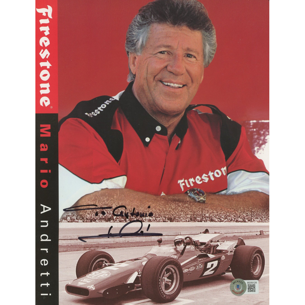 Mario Andretti Signed Firestone 8x10 Advertisement (Beckett) | Pristine ...
