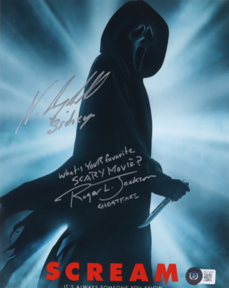 Neve Campbell & Roger L. Jackson Signed "Scream" 8x10 Photo Inscribed ...