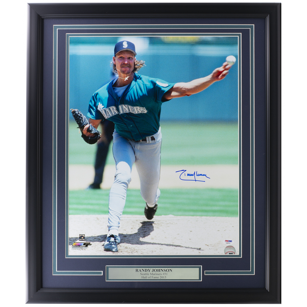 Randy Johnson Signed Mariners Custom Framed Photo Display (PSA ...