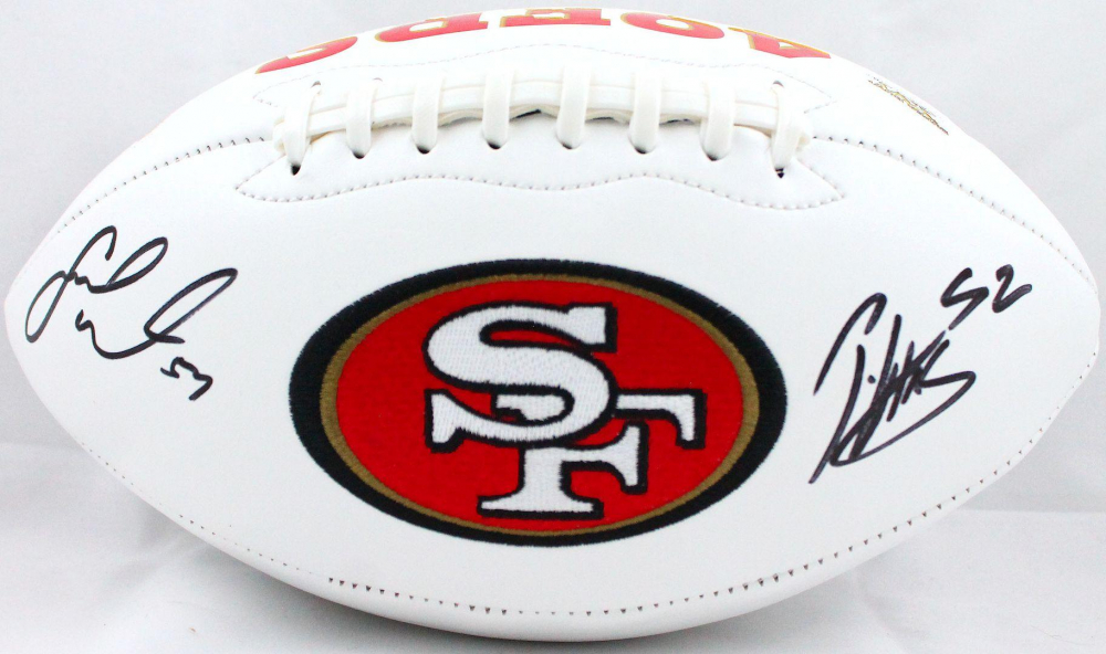Patrick Willis & Fred Warner Signed 49ers Logo Football (Beckett ...