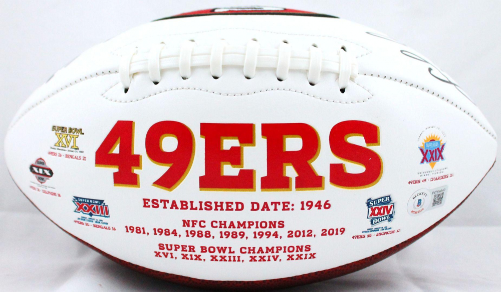 Patrick Willis & Fred Warner Signed 49ers Logo Football (Beckett ...