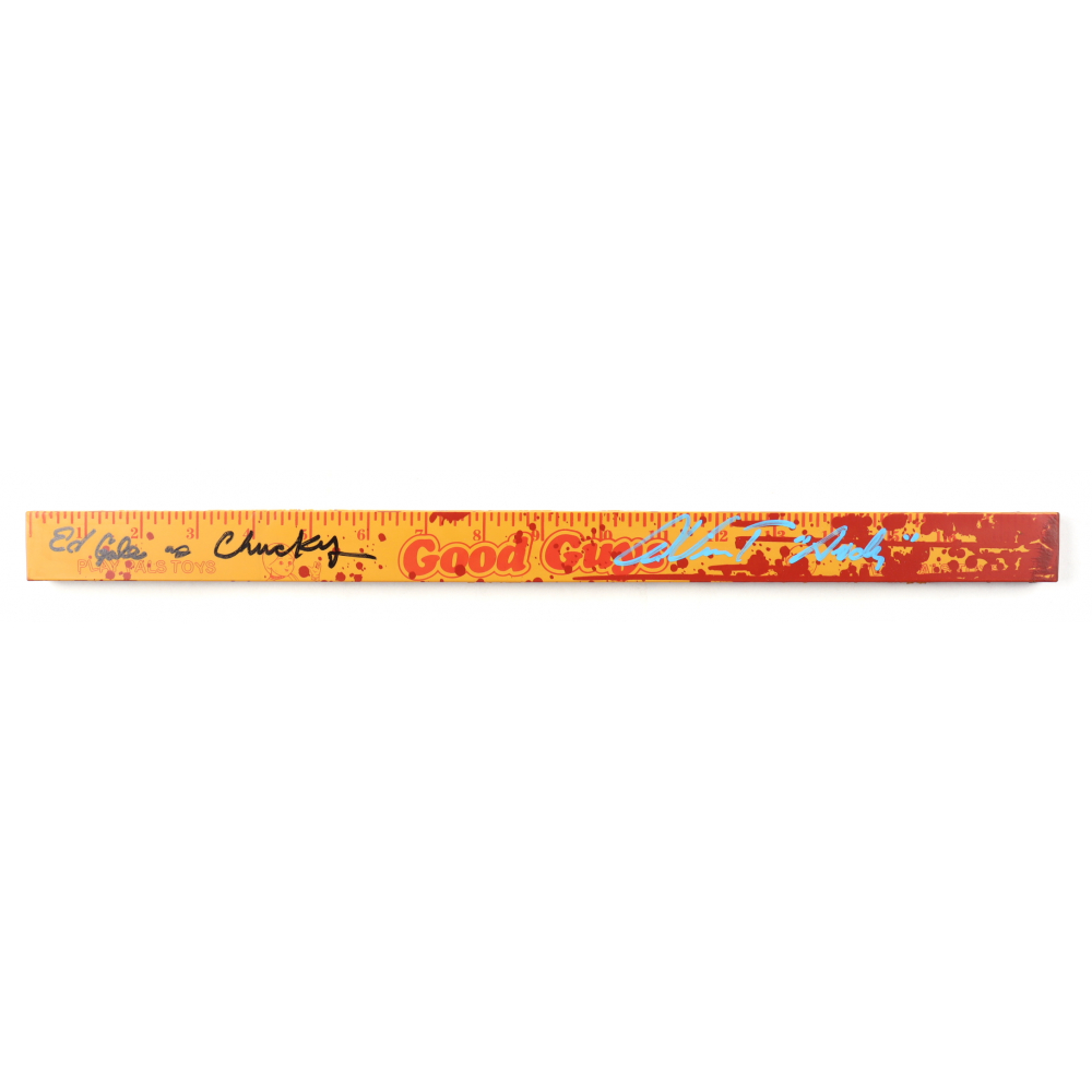 Ed Gale & Alex Vincent Signed "Child's Play" Good Guys Ruler Inscribed ...