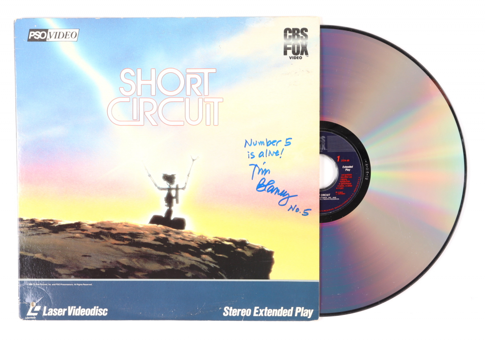 Tim Blaney Signed "Short Circuit" LaserDisc Inscribed "No. 5" & "Number ...