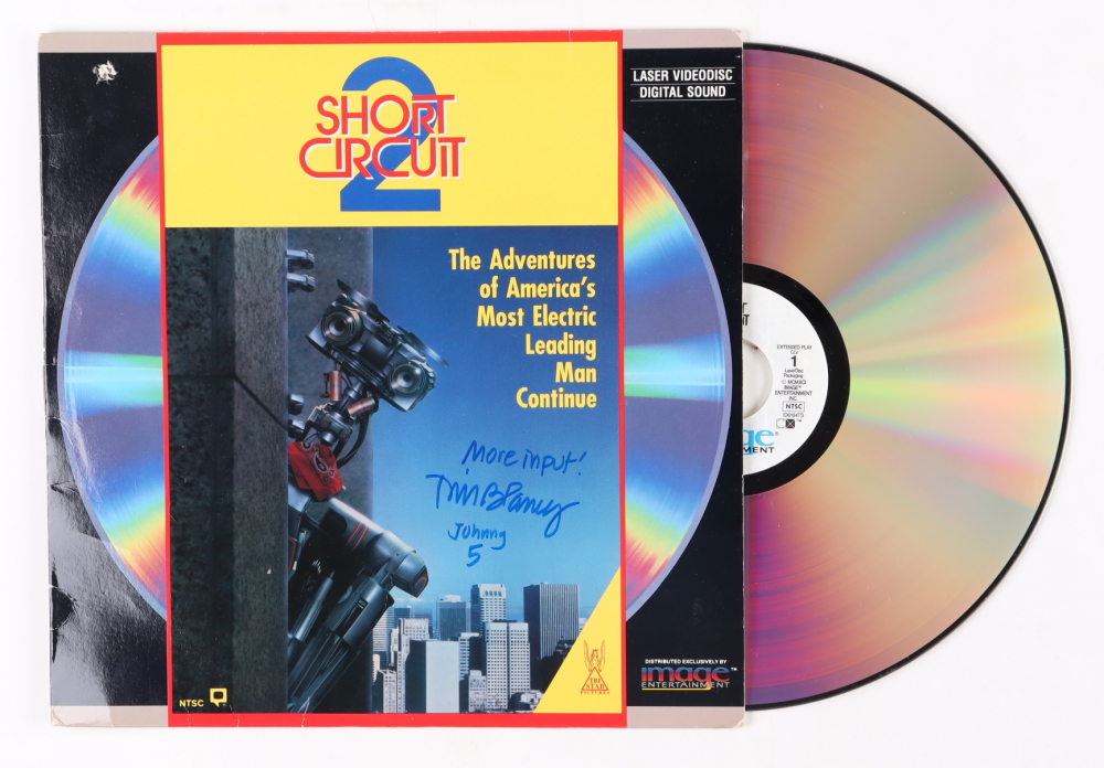 Tim Blaney Signed "Short Circuit 2" LaserDisc Inscribed "Johnny 5 ...
