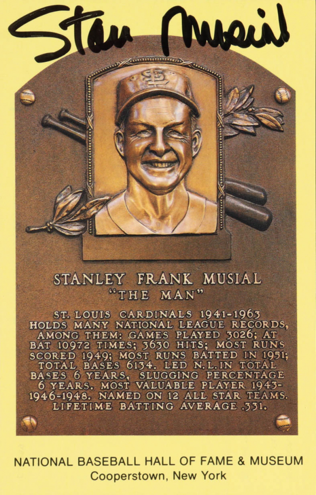 Stan Musial Signed Hall of Fame Postcard (JSA) | Pristine Auction