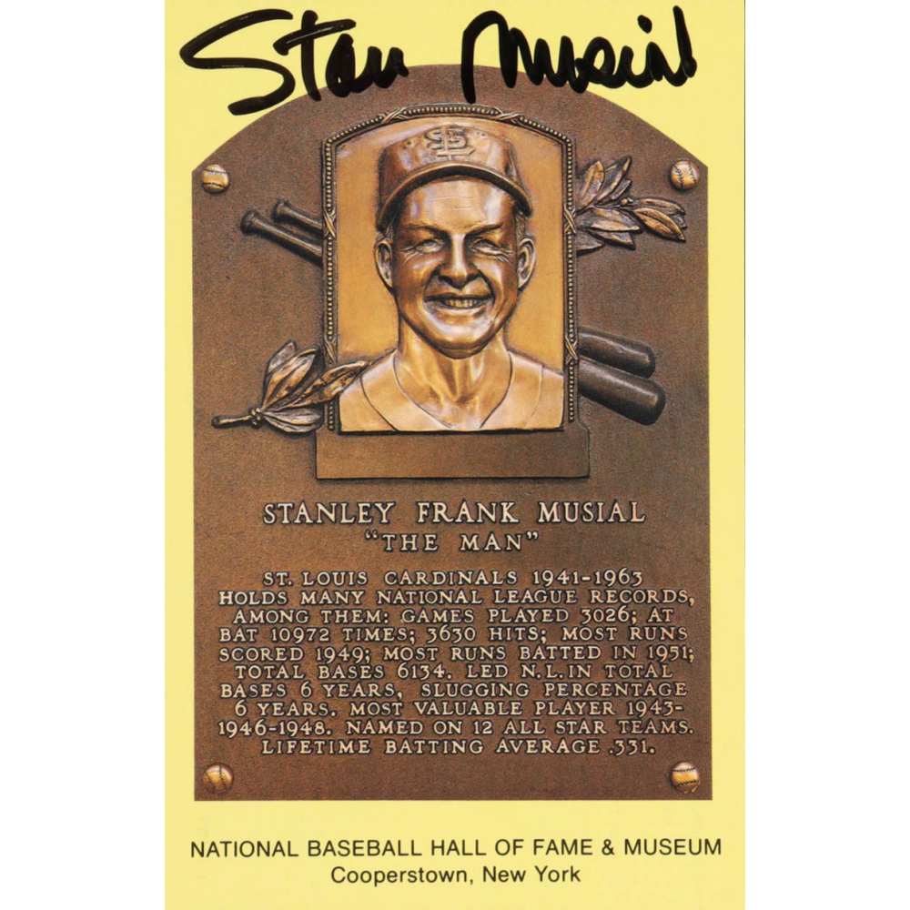Stan Musial Signed Hall of Fame Postcard (JSA) | Pristine Auction