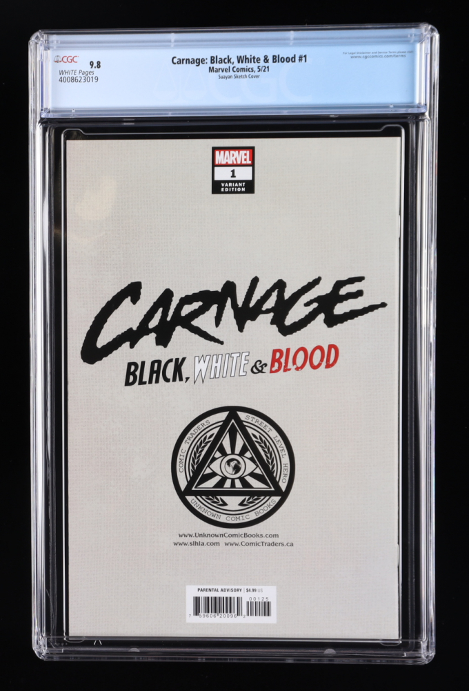 2021 "Carnage: Black, White & Blood" Issue #1 Suayan Sketch Variant ...