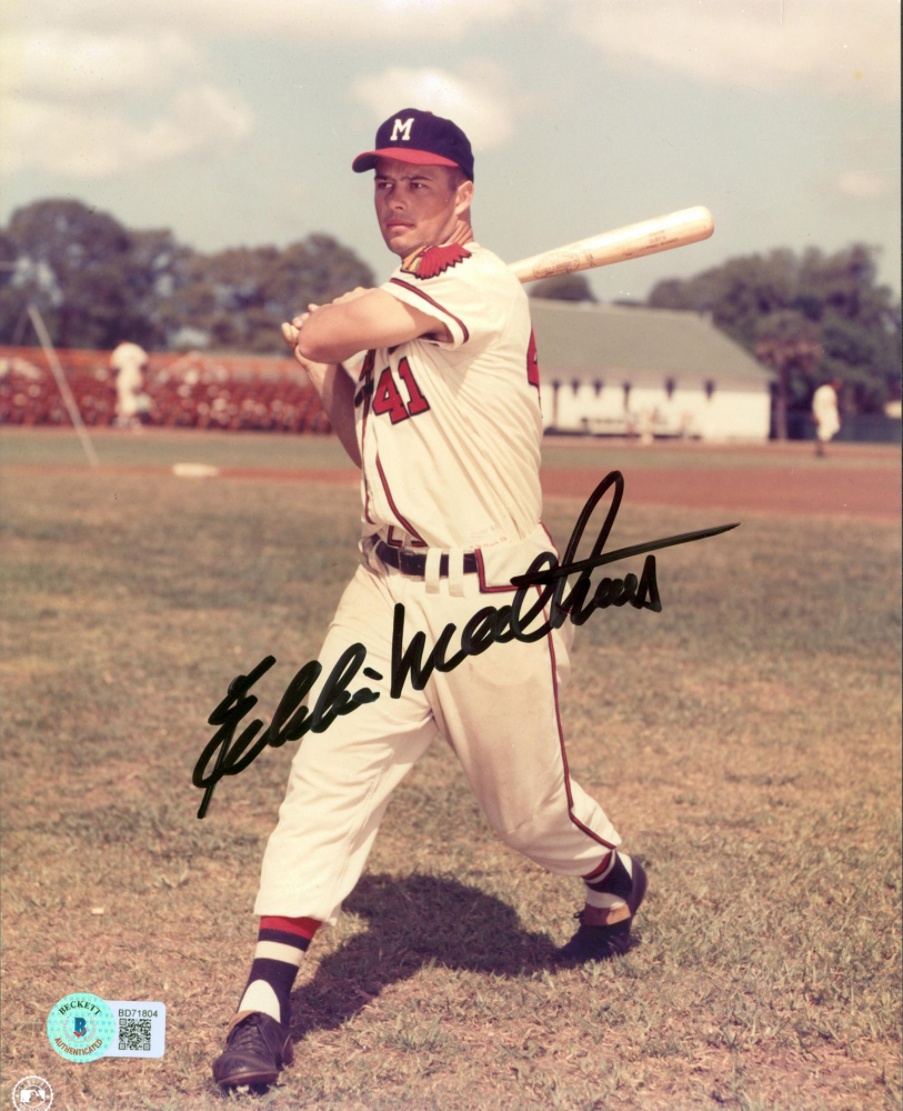 Eddie Mathews Signed Braves 8x10 Photo (Beckett) | Pristine Auction