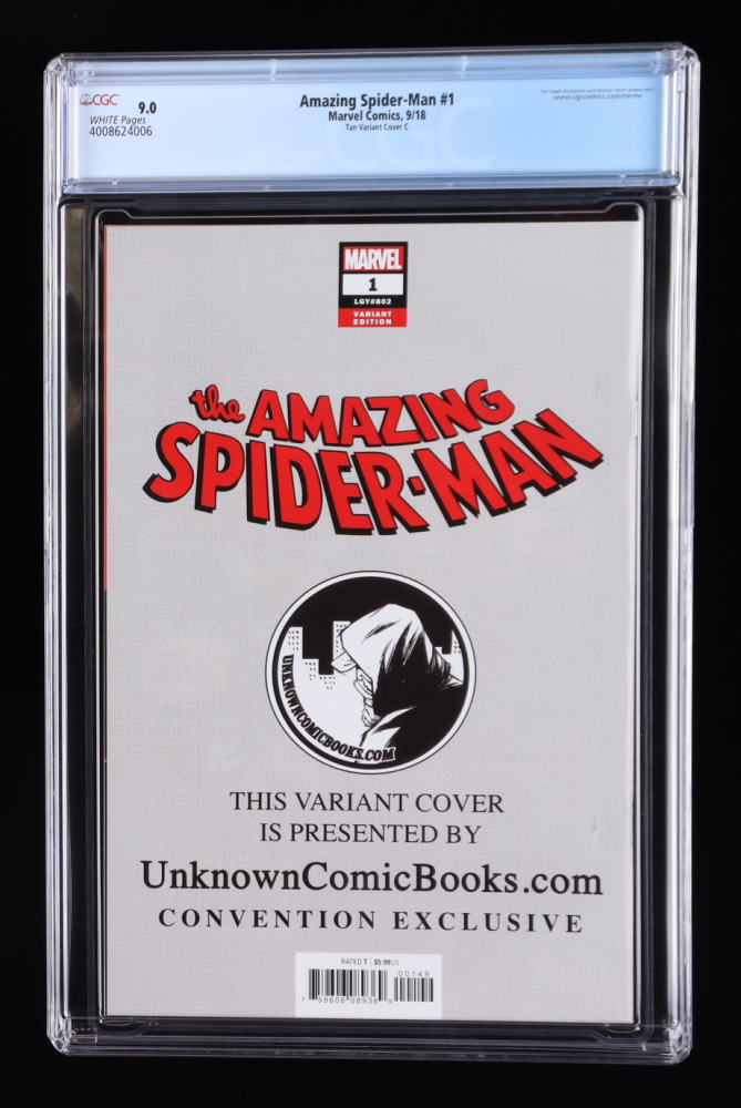 2018 "Amazing Spider-Man" Issue #1 Marvel Comic Book Tan Variant Cover ...