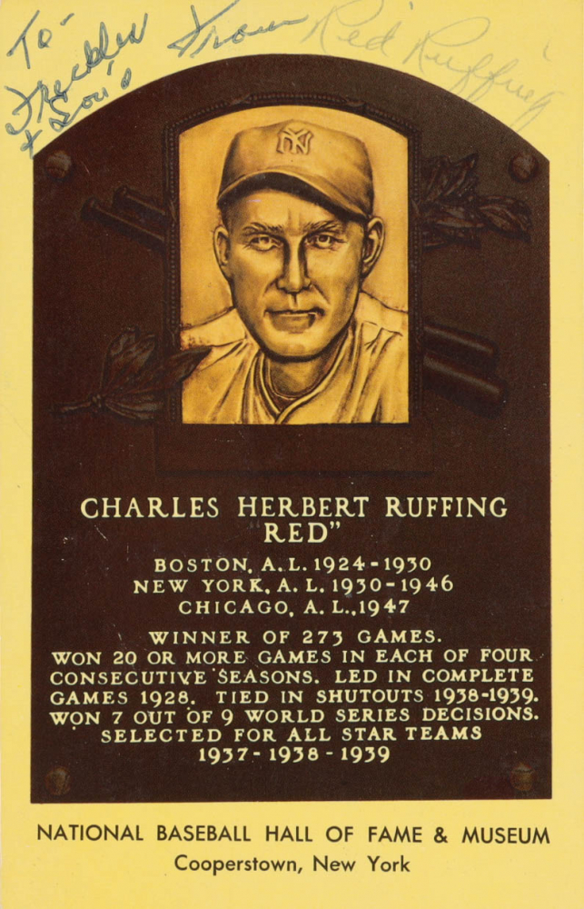 Red Ruffing Signed Hall of Fame Postcard (JSA) | Pristine Auction