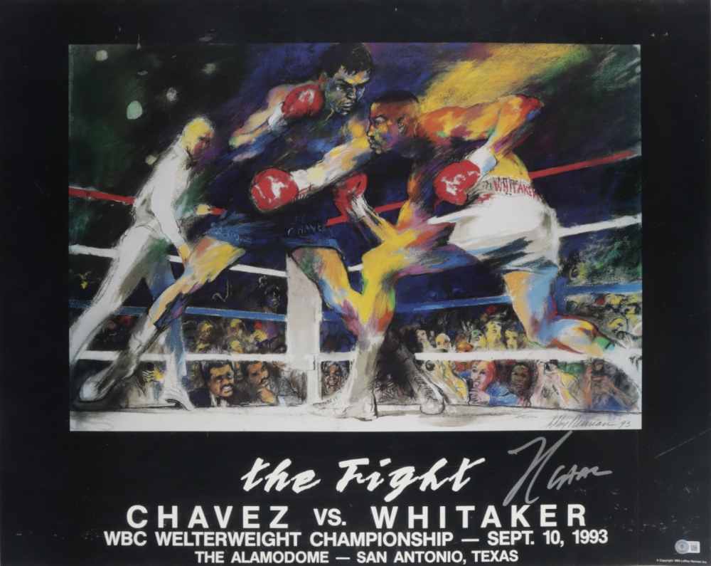 Julio Cesar Chavez Signed 1993 LeRoy Neiman "The Fight" 25x31 Poster ...