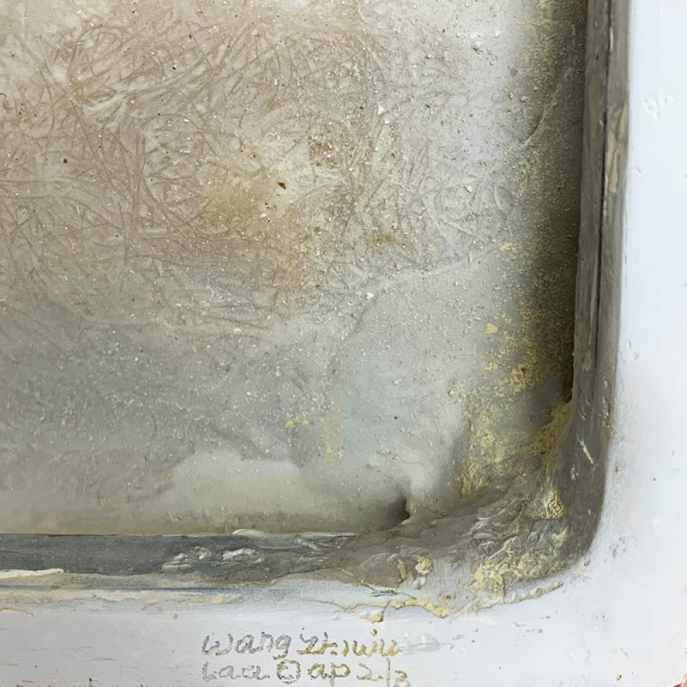 Wang Signed "Step" LE 24x32 Hand Painted Bas Relief Sculpture #2/3 (PA ...