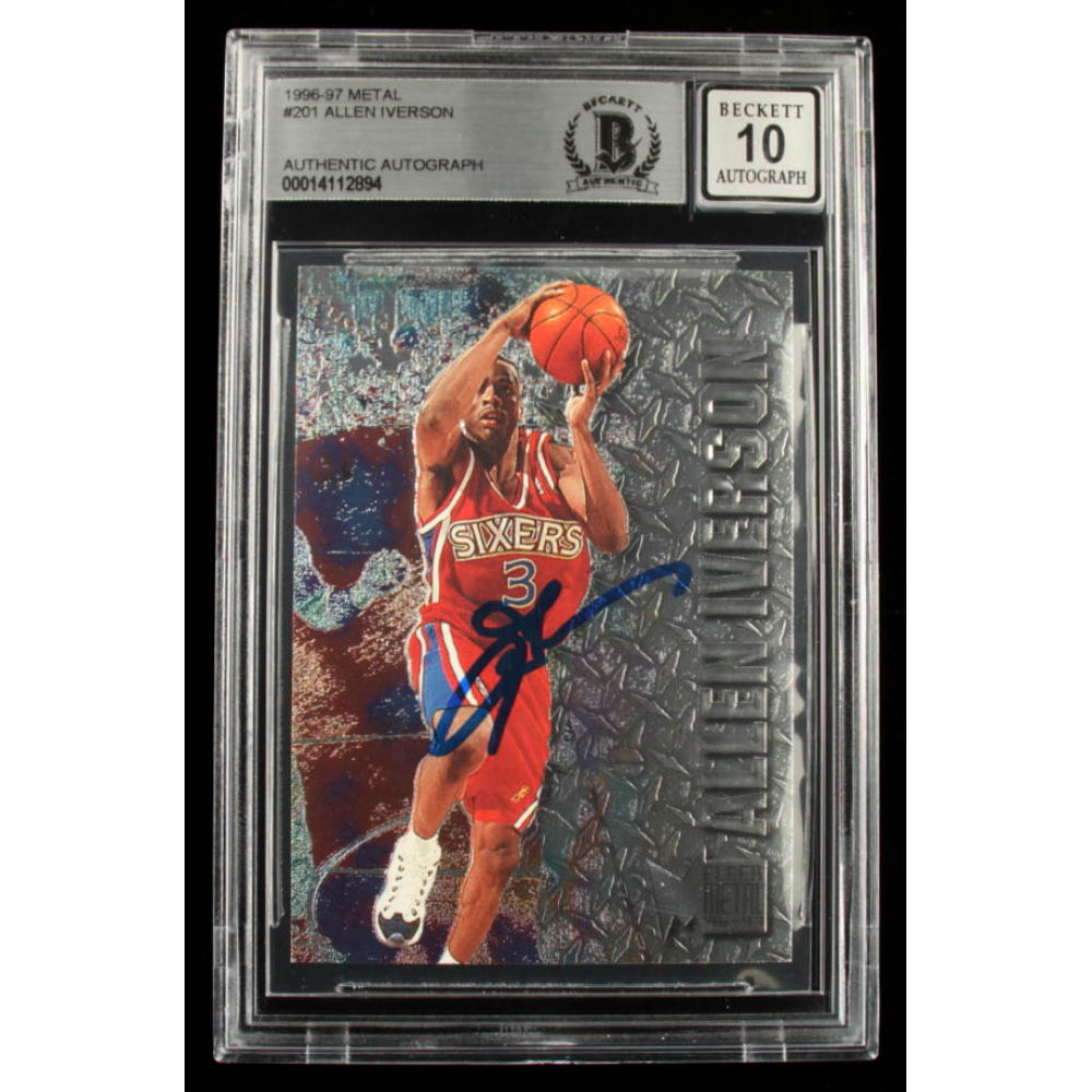 Allen Iverson Signed 1996-97 Metal #201 RC (BGS) | Pristine Auction
