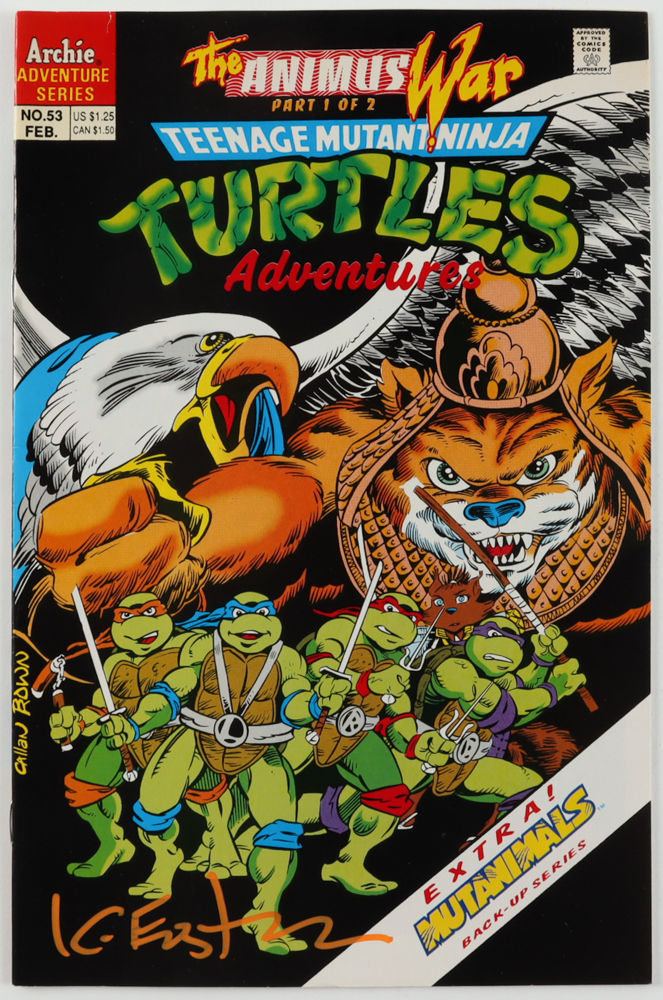 Kevin Eastman Signed 1994 "Teenage Mutant Ninja Turtles Adventures ...
