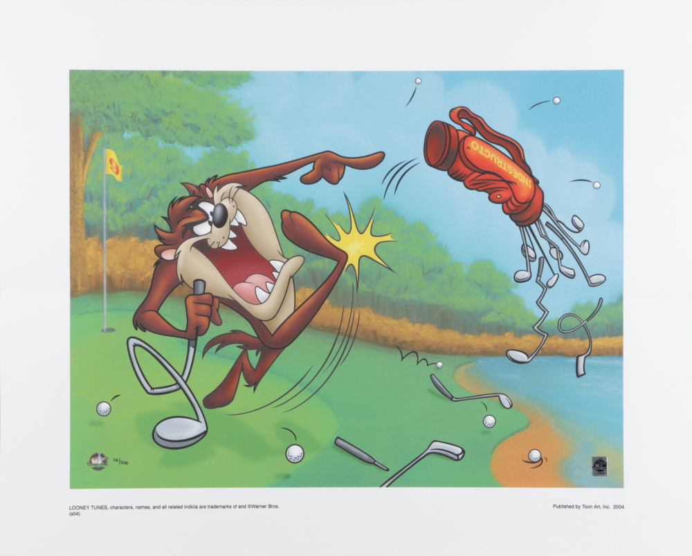Looney Tunes LE "Terrible Taz Golf" 16x20 Print (See Description ...