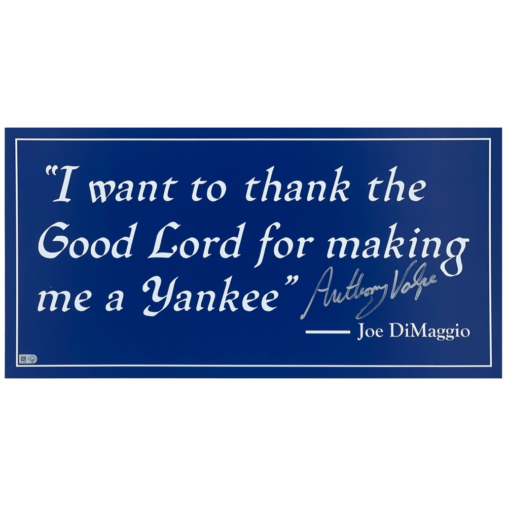 Anthony Volpe Signed Yankees "Joe DiMaggio Quote" 11x21 Sign (MLB ...