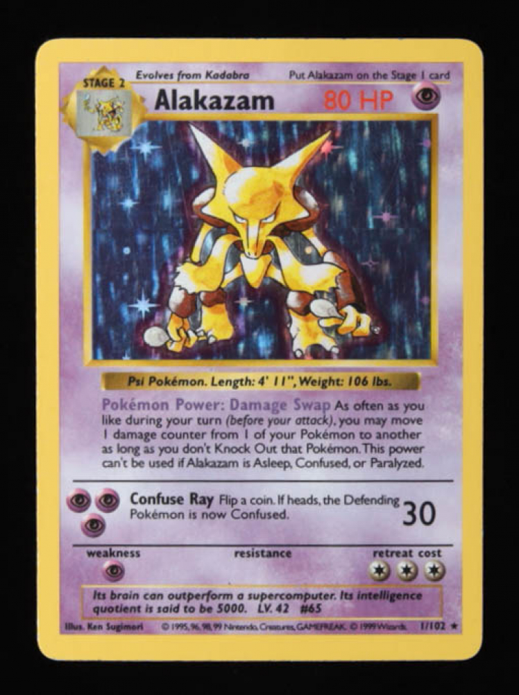 Alakazam 1999 Pokemon Base Shadowless #1 Holo | Pristine Auction
