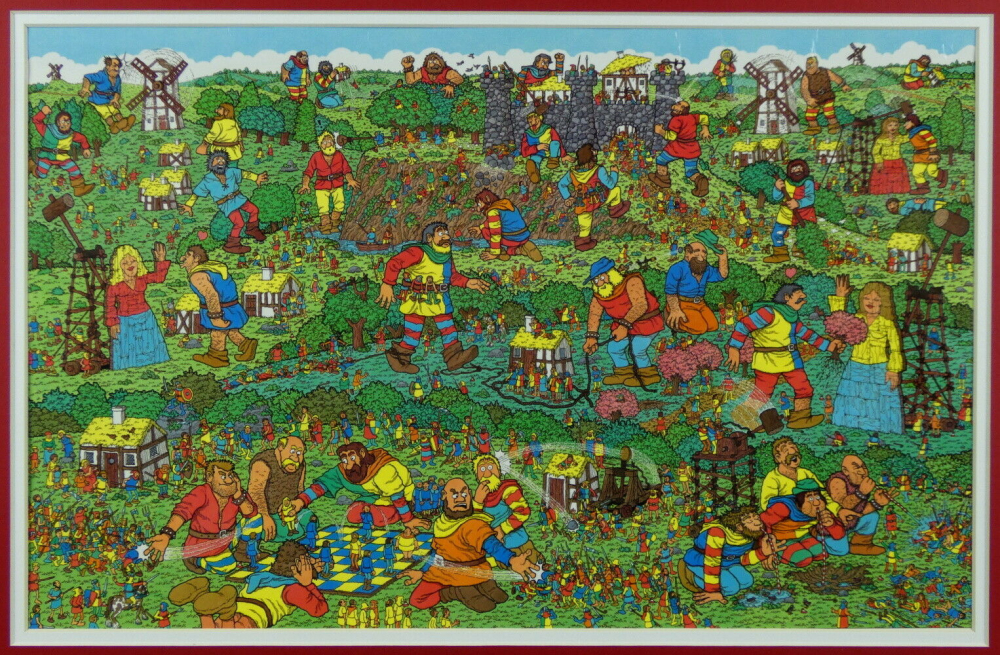 "Where's Waldo - Unfriendly Giants" 20x26 Custom Framed Print Display ...