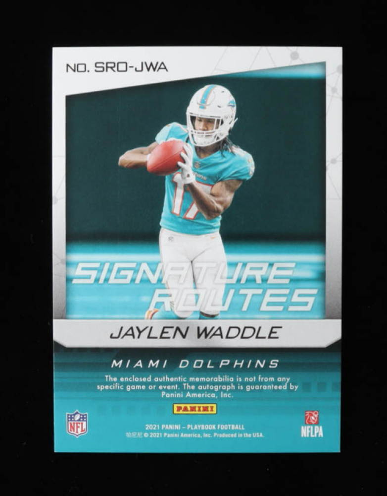 Jaylen Waddle 2021 Panini Playbook Signature Routes Jerseys #35 RC #6/ ...