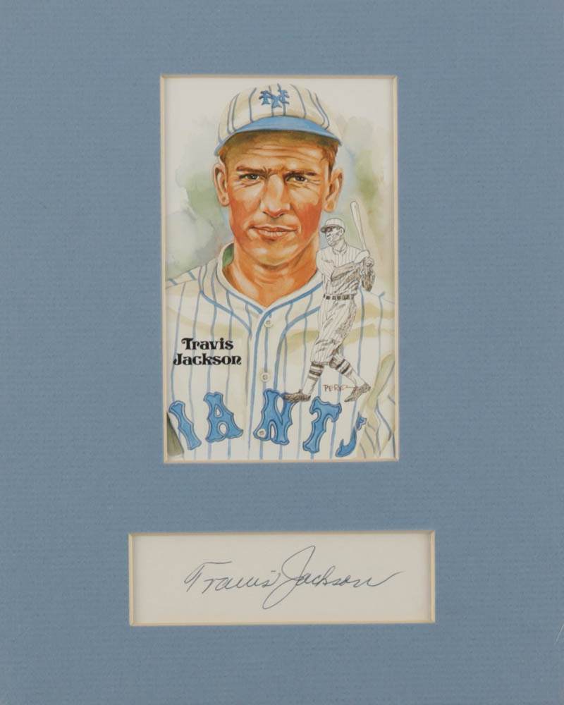 Travis Jackson Signed Giants 8x10 Custom Matted Cut Display (Beckett ...