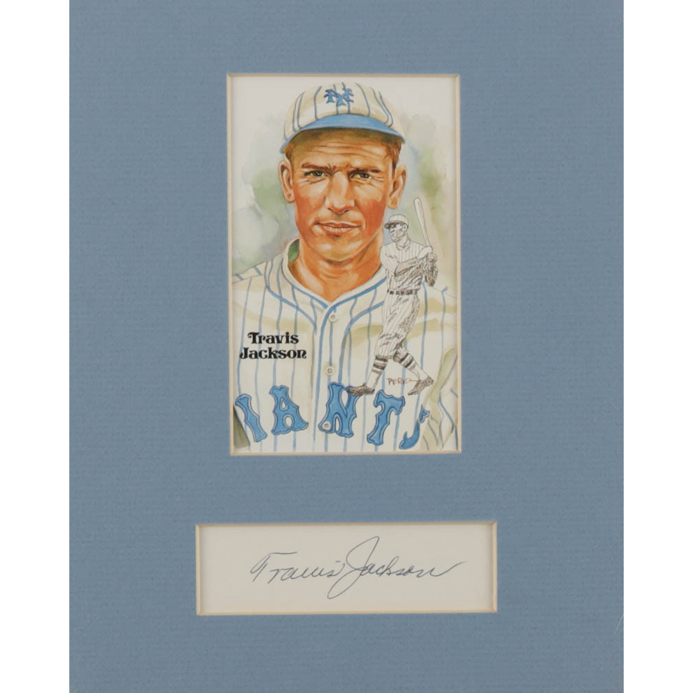 Travis Jackson Signed Giants 8x10 Custom Matted Cut Display (Beckett ...