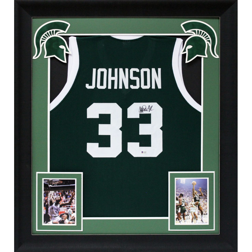 Magic Johnson Signed Custom Framed Jersey Display (Beckett) | Pristine ...