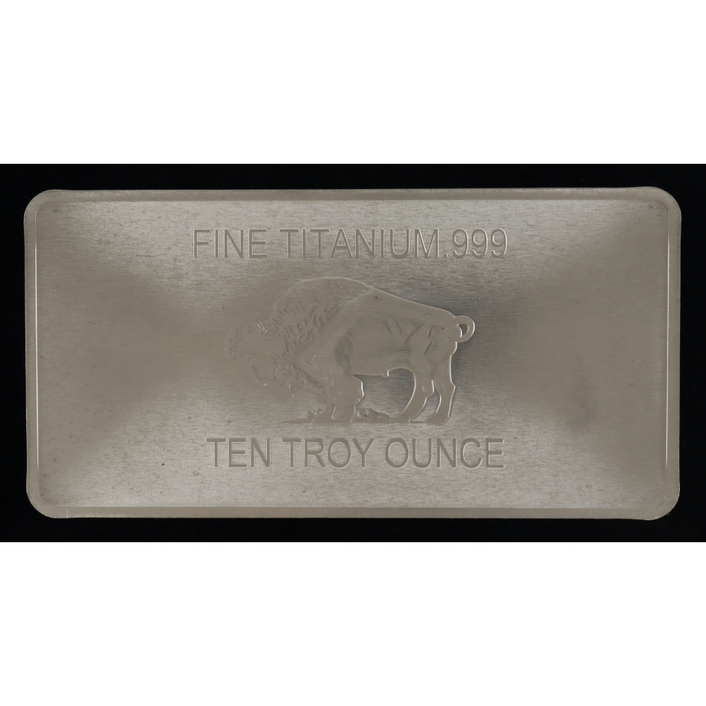 Ten Troy Ounce "Buffalo" .999 Fine Titanium Bullion Bar | Pristine Auction