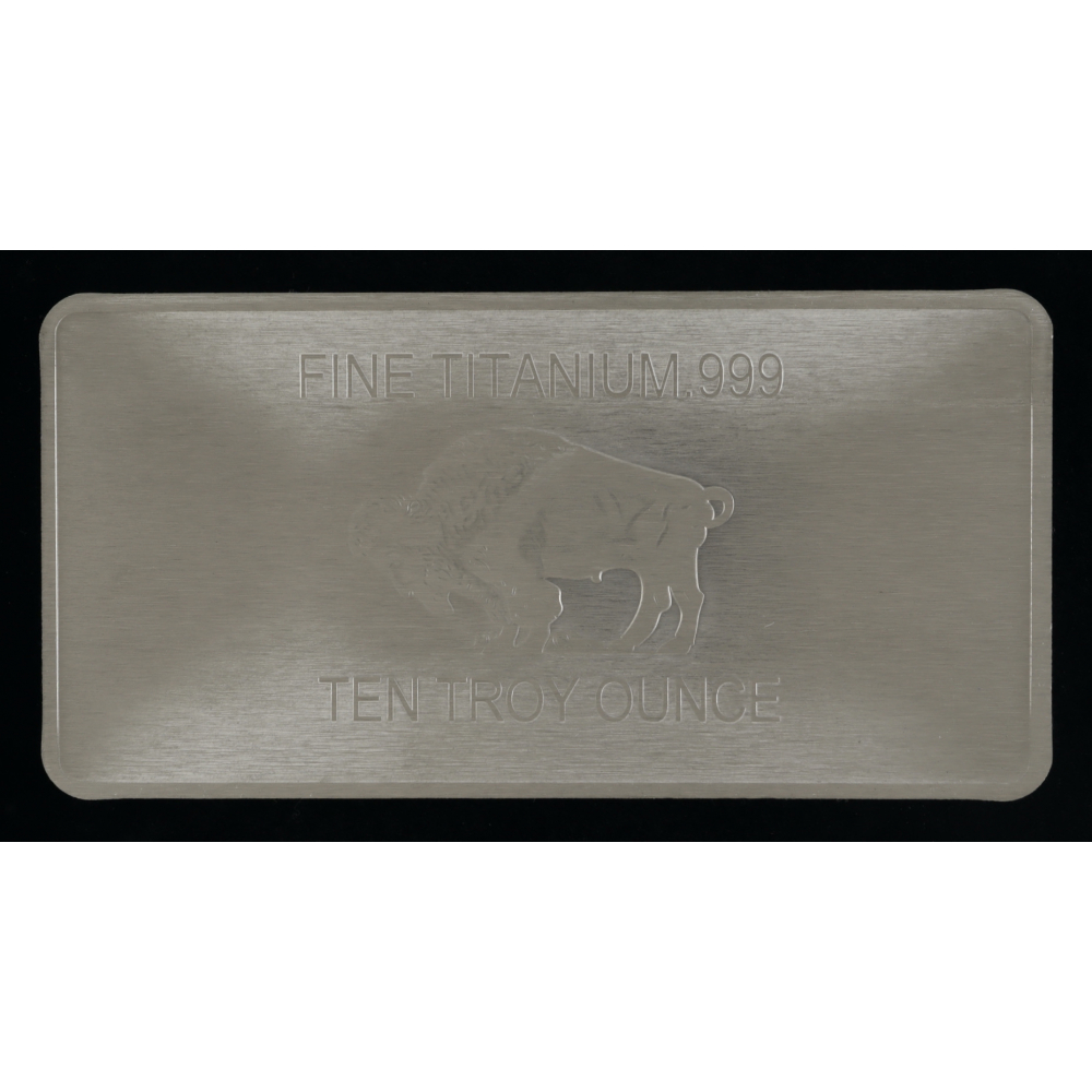 Ten Troy Ounce "Buffalo" .999 Fine Titanium Bullion Bar | Pristine Auction