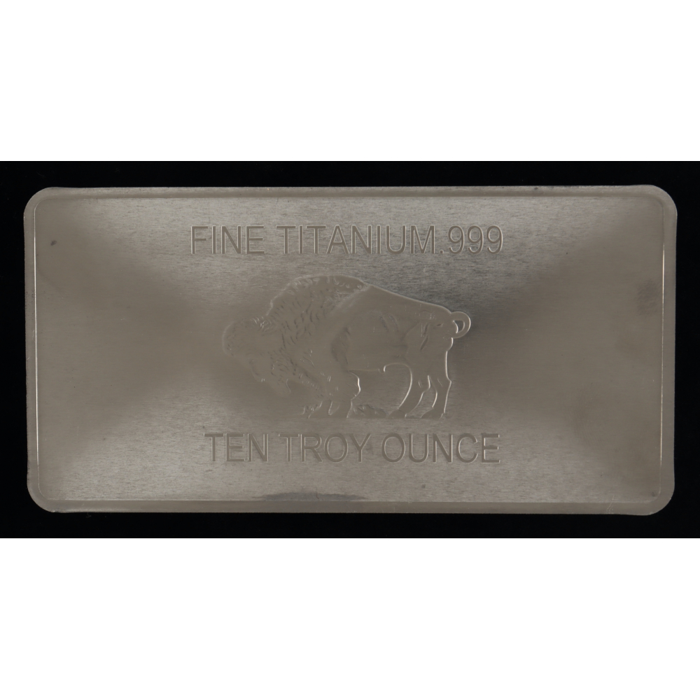 Ten Troy Ounce "Buffalo" .999 Fine Titanium Bullion Bar | Pristine Auction