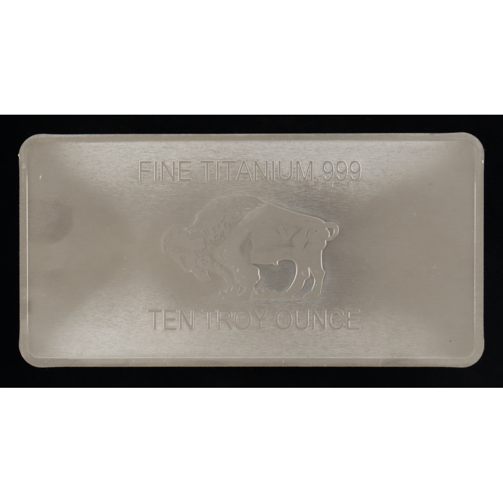 Ten Troy Ounce "Buffalo" .999 Fine Titanium Bullion Bar | Pristine Auction
