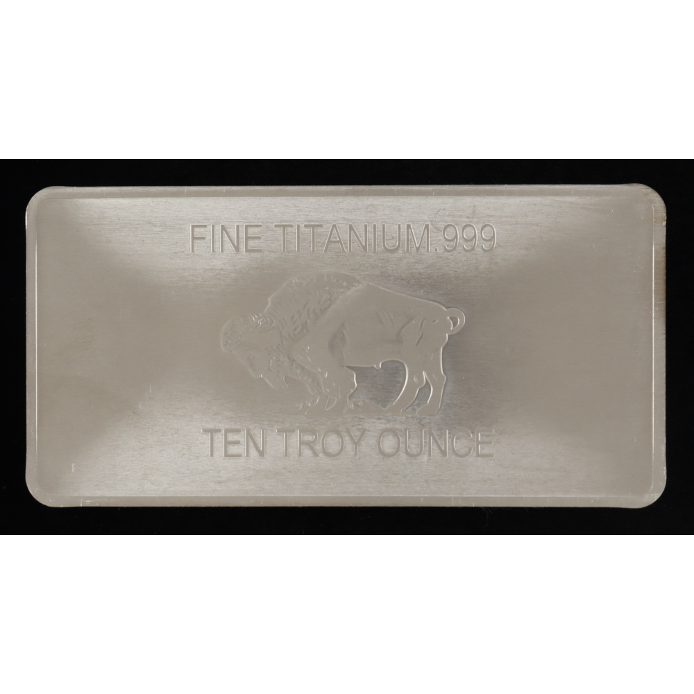 Ten Troy Ounce "Buffalo" .999 Fine Titanium Bullion Bar | Pristine Auction