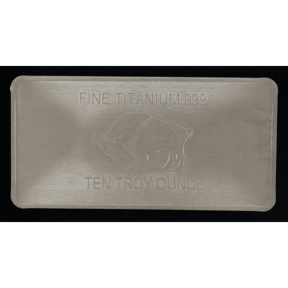 Ten Troy Ounce "Buffalo" .999 Fine Titanium Bullion Bar | Pristine Auction