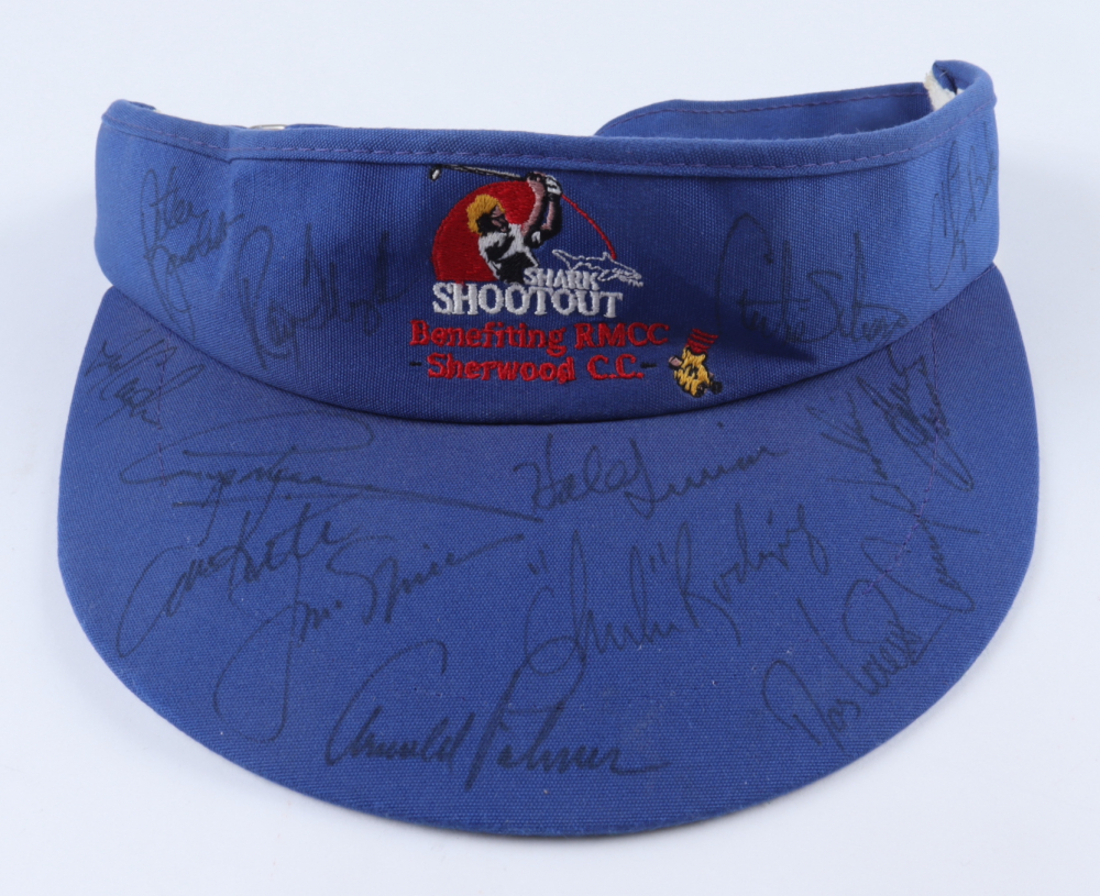 Shark Shootout Visor Signed By (14) With Arnold Palmer, Jack Nicklaus ...