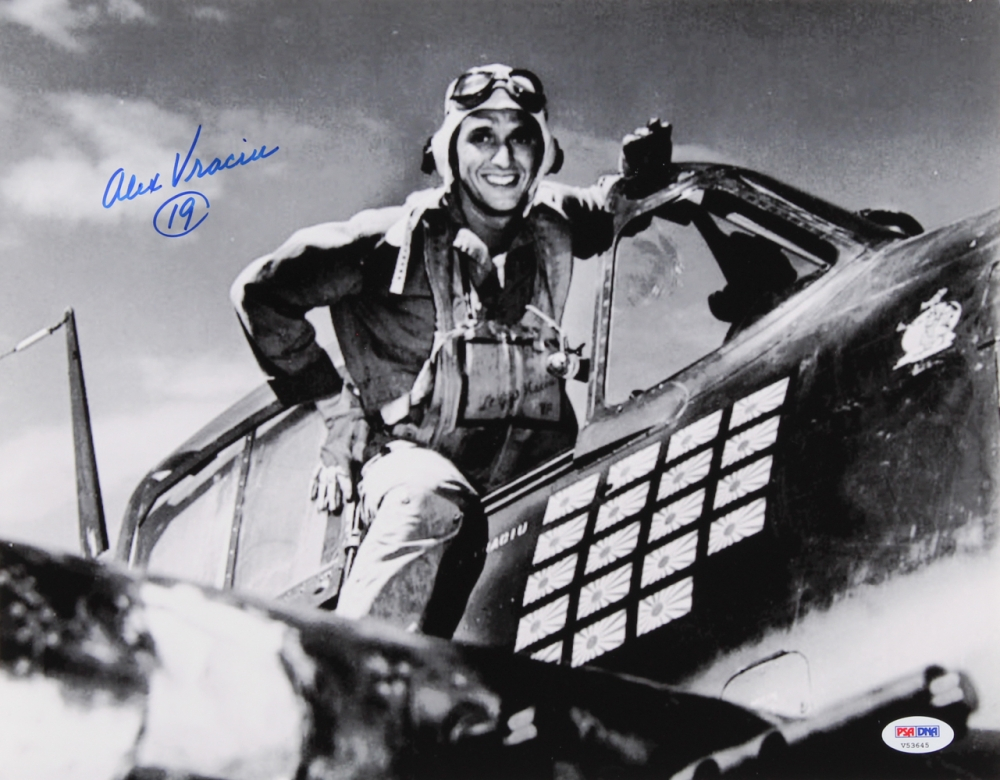 Alexander Vraciu Signed WWII 11x14 Photo (PSA) | Pristine Auction