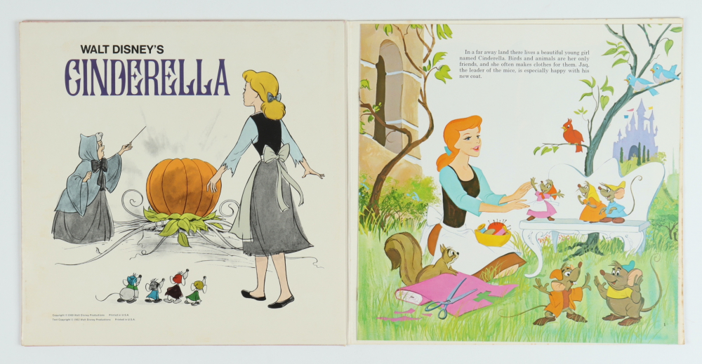 Walt Disney "Cinderella" 1969 Original Disney LP Vinyl Record Album ...