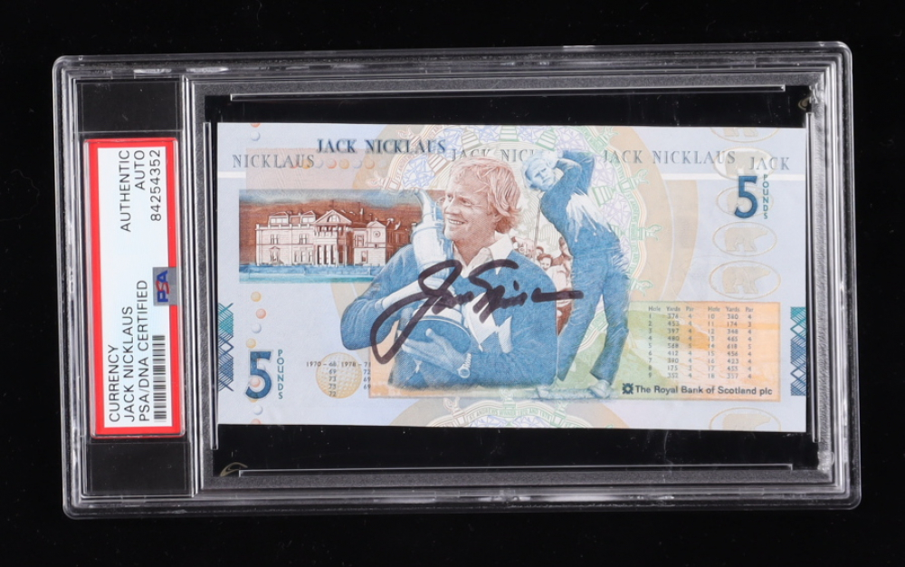 Jack Nicklaus Signed The Royal Bank of Scotland 5 Pound Note (PSA ...