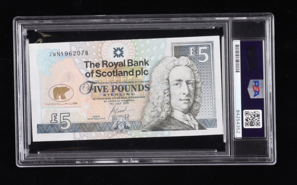 Jack Nicklaus Signed The Royal Bank of Scotland 5 Pound Note (PSA ...