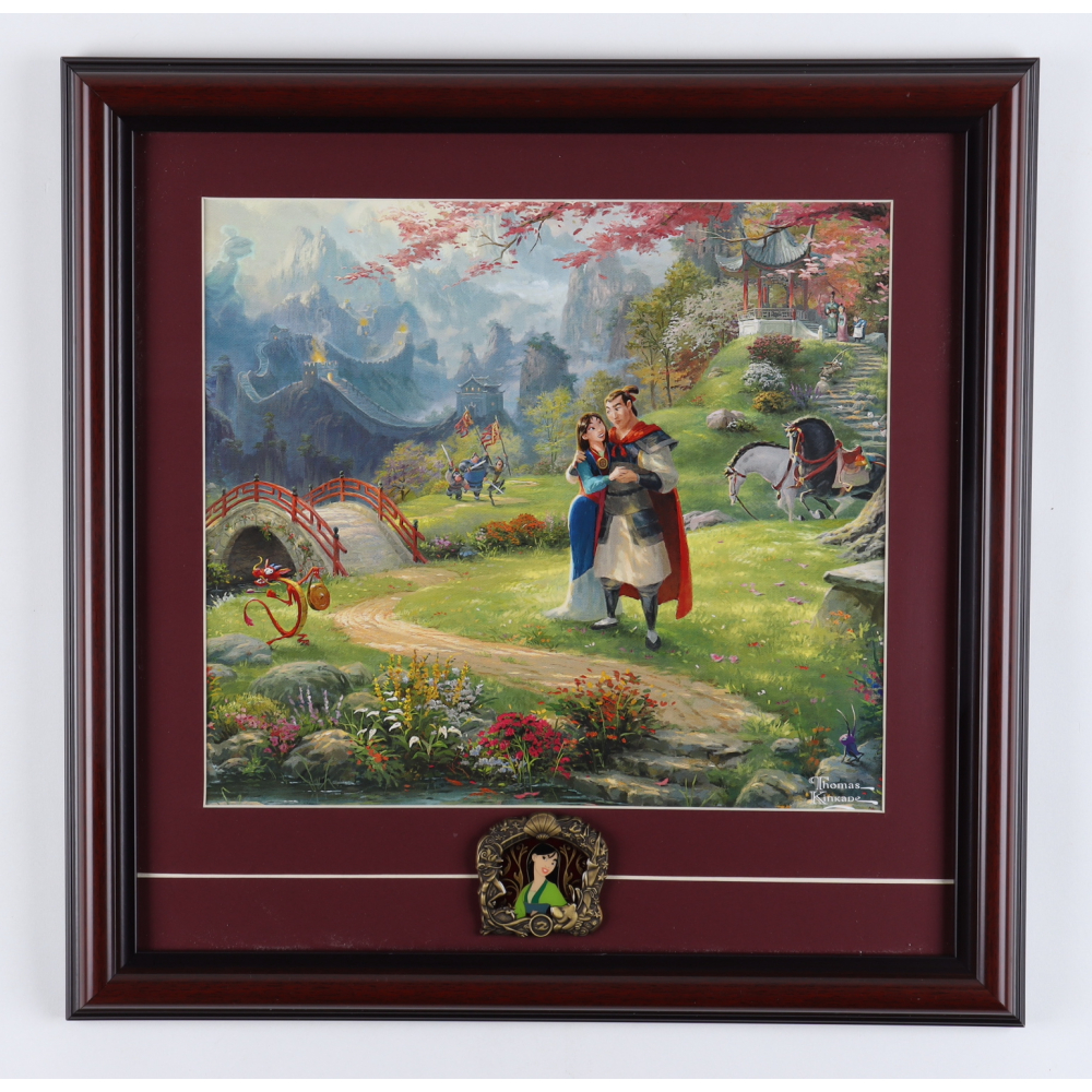 Thomas Kinkade Walt Disney's "Mulan" 16x16 Custom Framed Print Display ...