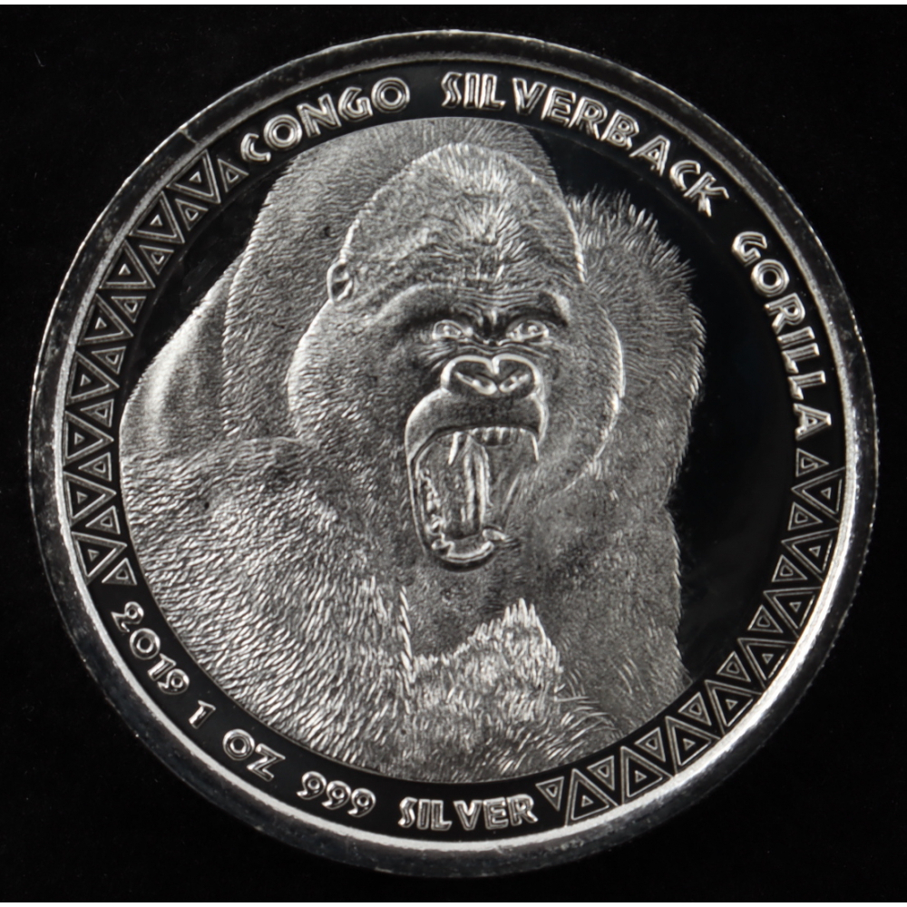 2019 Congo Silverback Gorilla Silver Coin | Pristine Auction