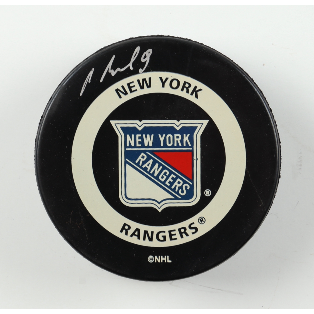 Pontus Bune Signed Rangers Logo Hockey Puck (PSA & Steiner) | Pristine ...