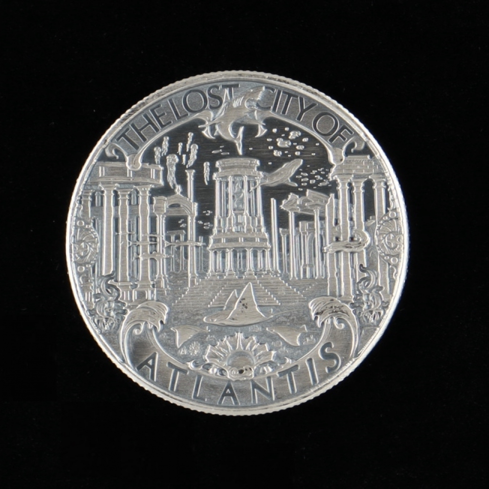 1 oz .999 Fine Silver Lost City of Atlantis - Poseidon Antiqued ...