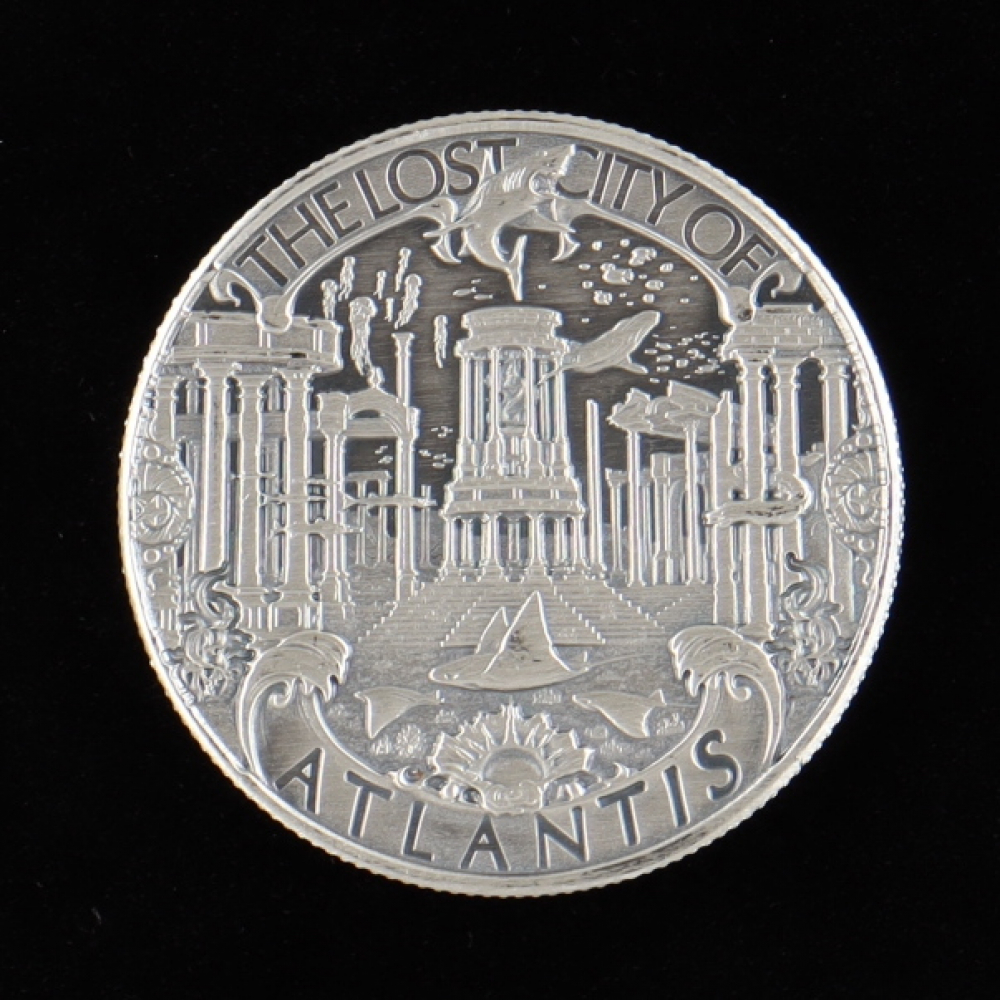 1 oz .999 Fine Silver Lost City of Atlantis - Poseidon Antiqued ...