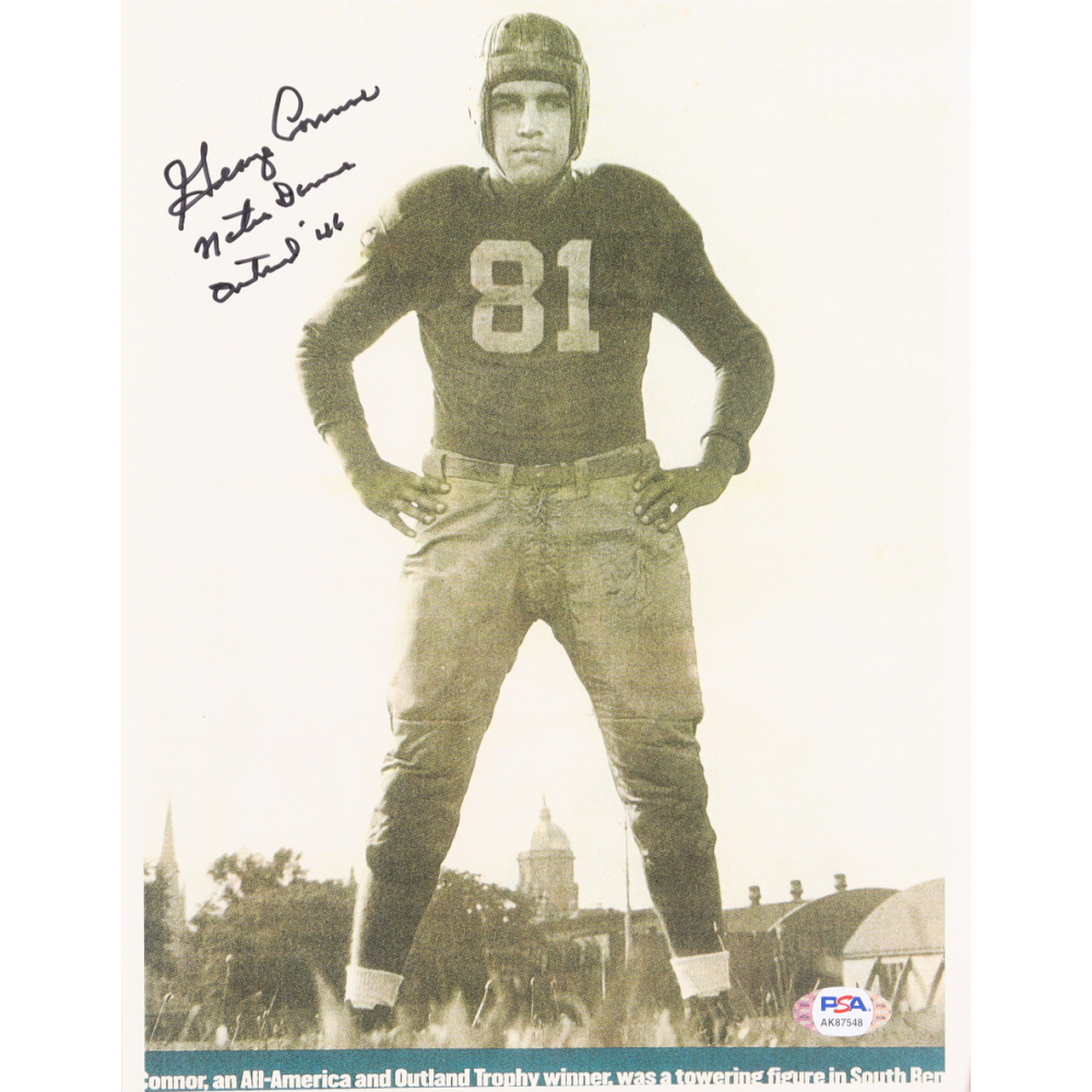 George Connor Signed Notre Dame Fighting Irish 8.5x11 Photo Inscribed ...