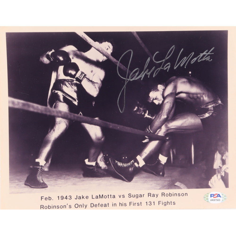 Jake "Raging Bull" LaMotta Signed 8x10 Photo (PSA) | Pristine Auction