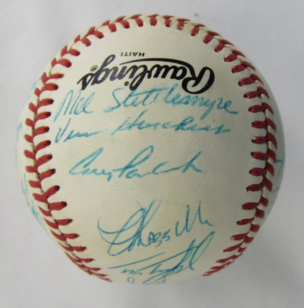 1986 Mets ONL Baseball Team-Signed by (25) with Dwight Gooden, Darryl ...